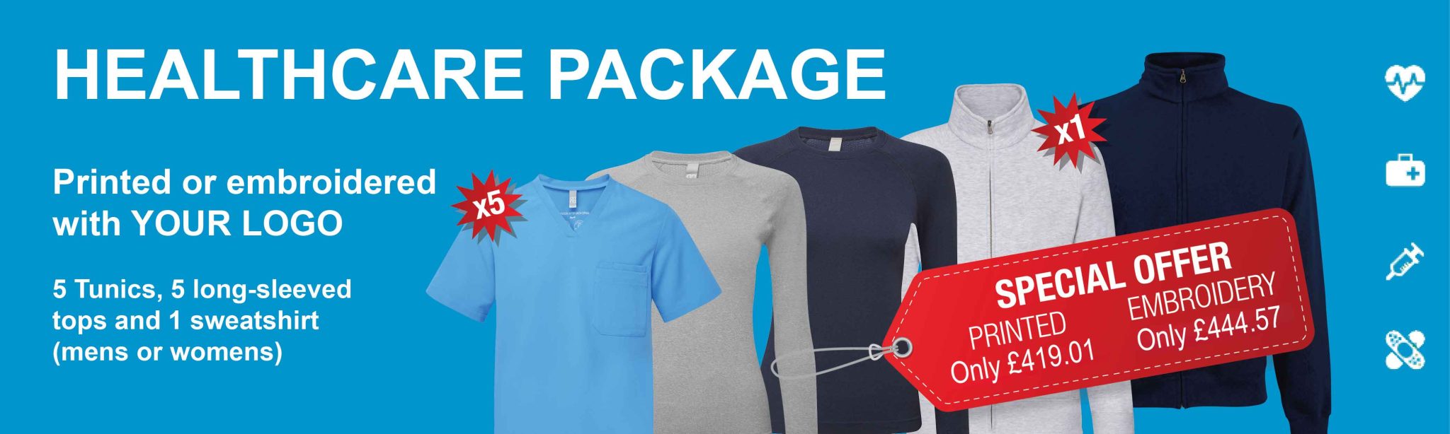 Personalised healthcare clothing package | Sussex Clothing